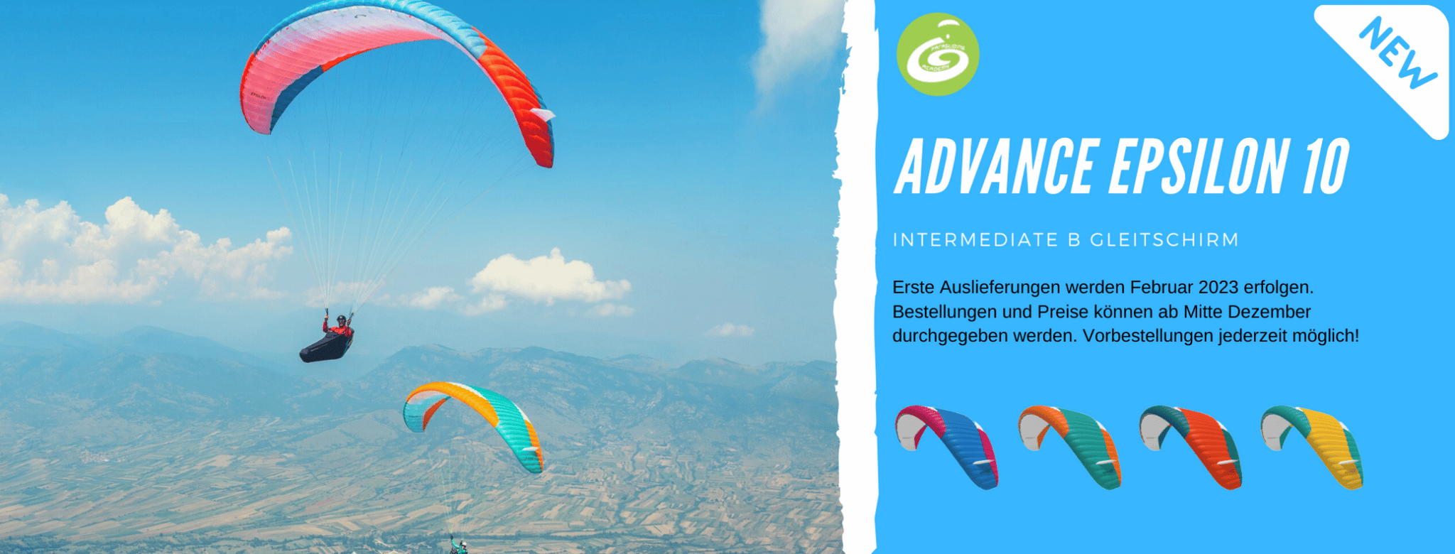 Advance Epsilon 10 DLS – Paragliding Academy Chris Geist GmbH- Gleitschirmschule und ...